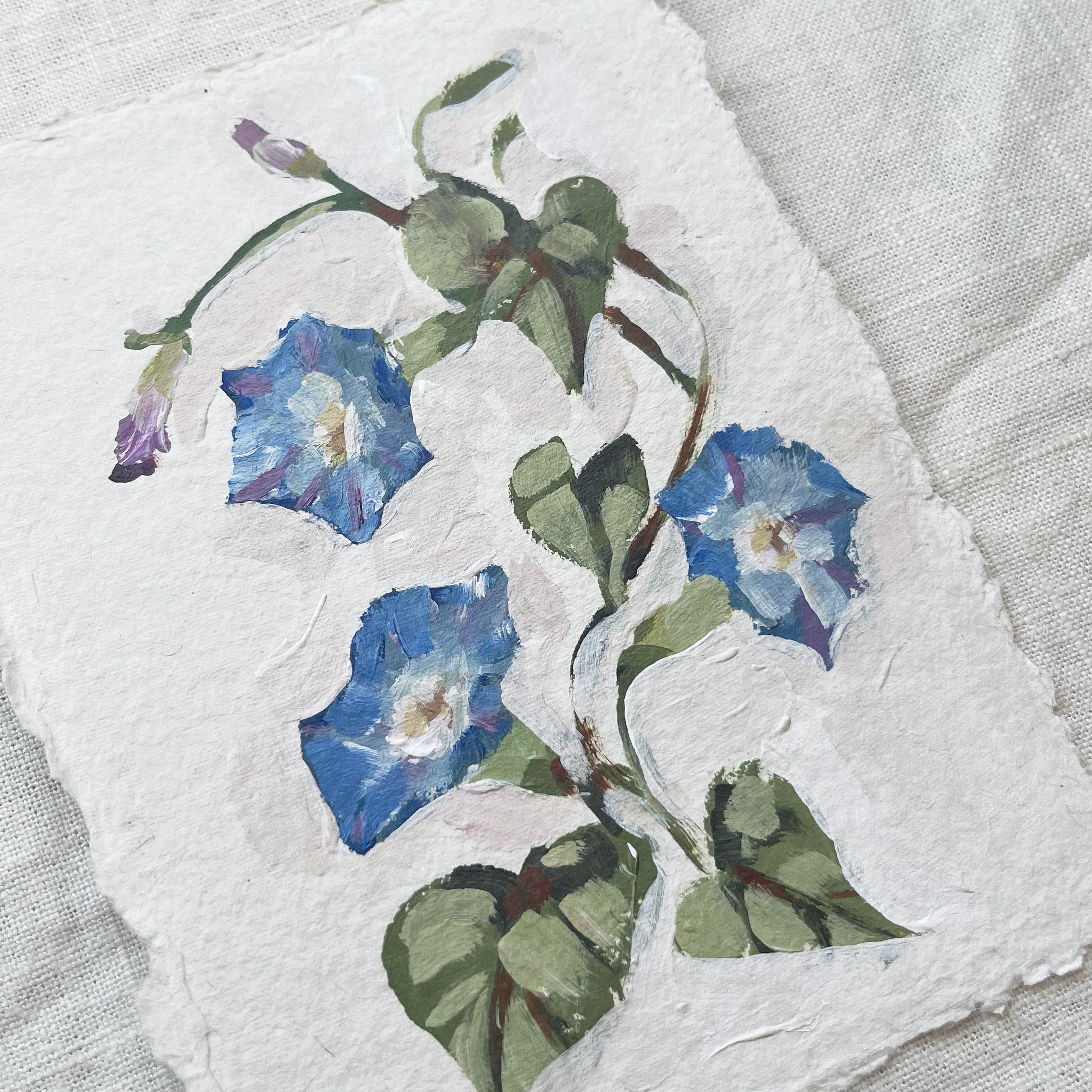 MORNING GLORY | ORIGINAL PAINTING ON HANDMADE PAPER 5"X7" – Janelle ...