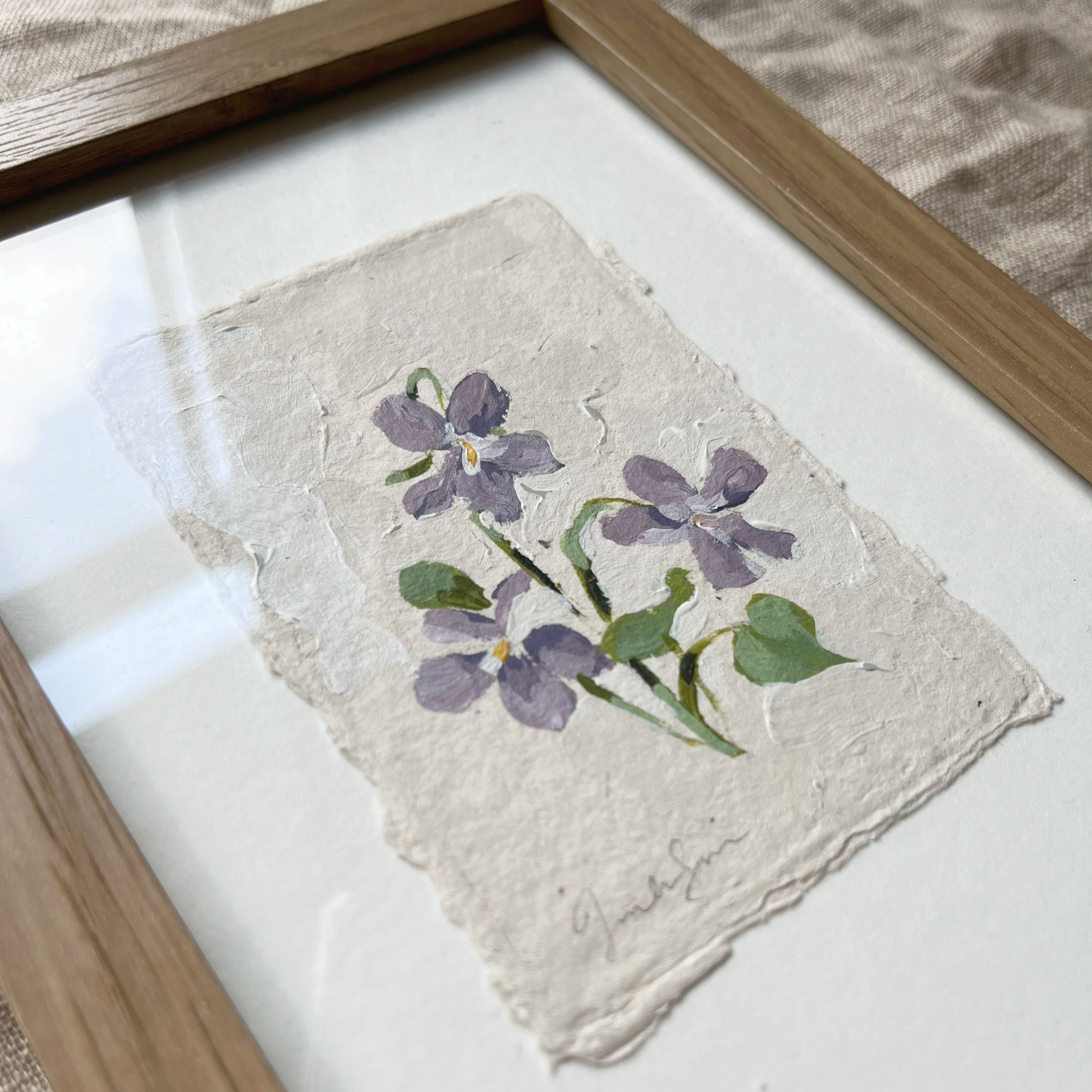 VIOLETS | 3"x4" ORIGINAL PAINTING FRAME INCLUDED – Janelle Susan Art